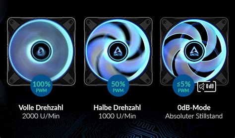 P12 PWM PST RGB 120 mm RGB PWM Lüfter mit Kabelsplitter ARCTIC