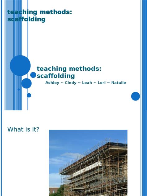 Teaching Methods Scaffolding Teaching Method Learning