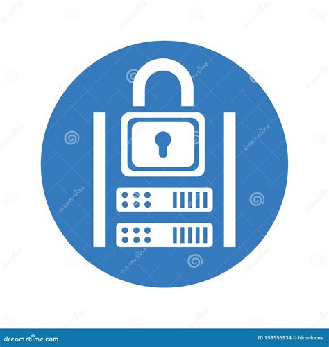 Database Security Server Storage Icon Stock Illustration