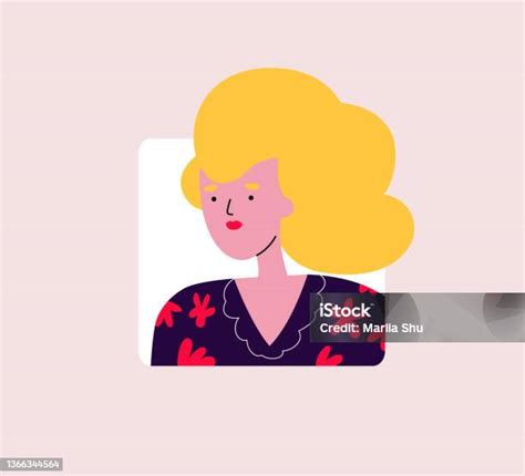 빨간색 꽃과 빨간 립스틱드레스에 금발 소녀의 벡터 그림 감정에 대한 스톡 벡터 아트 및 기타 이미지 감정 개성 개념