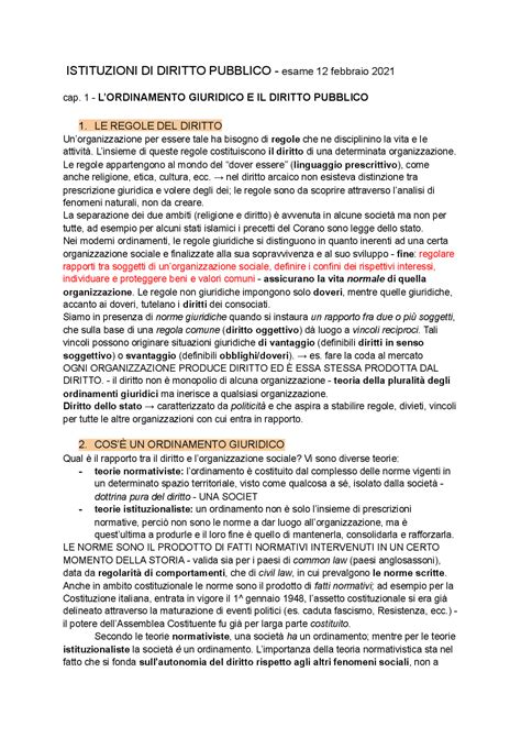 Riassunto Del Libro Corso Di Diritto Pubblico Docsity