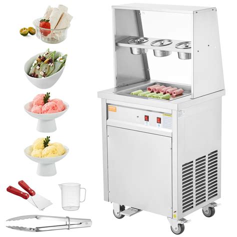 Vevor Fried Ice Cream Roll Machine 138 X 138 Square Stir Fried Ice