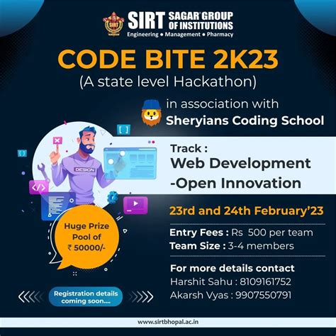 Sirt Bhopal — Hackathon Code Bite 2k23 Web Development Happy