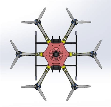 Hexacopter Drone Assembly V002 Download Free 3d Model By Interia