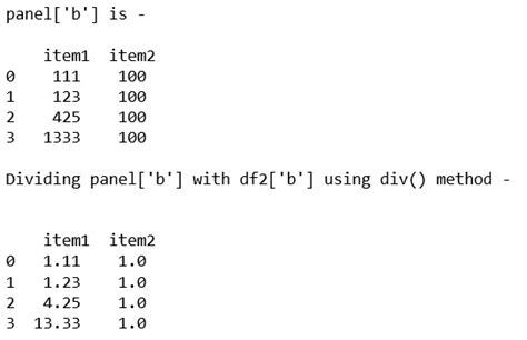 python pandas panel div 用法及代码示例 纯净天空