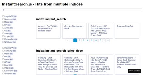 Multi Index W Pagination And Refinements Codesandbox