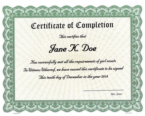 Girl Scout Award Certificate Templates