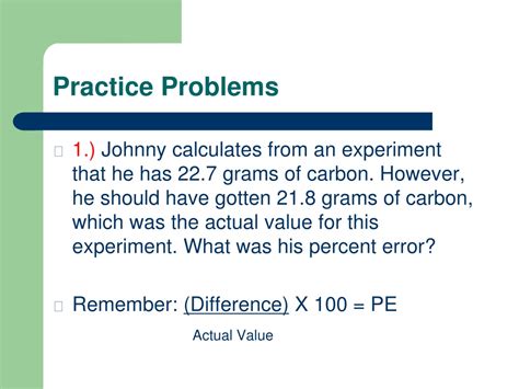 Ppt Calculating Percent Error Powerpoint Presentation Free Download
