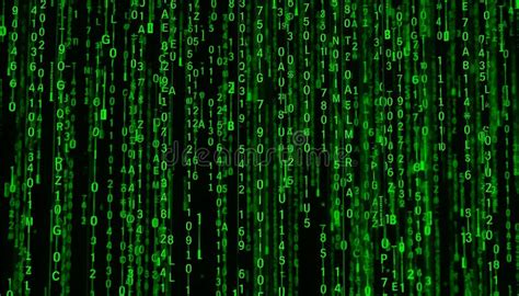 matrix code green digital binary code technology screen digital data