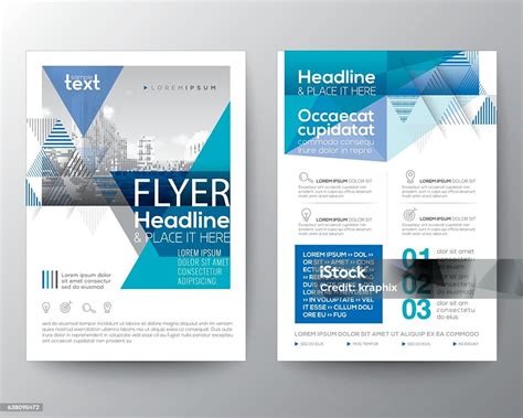 Latar Belakang Geometris Biru Abstrak Untuk Tata Letak Desain Flyer
