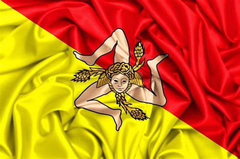 Flag Of Sicily Stock Vector Illustration Of Postage 107027577