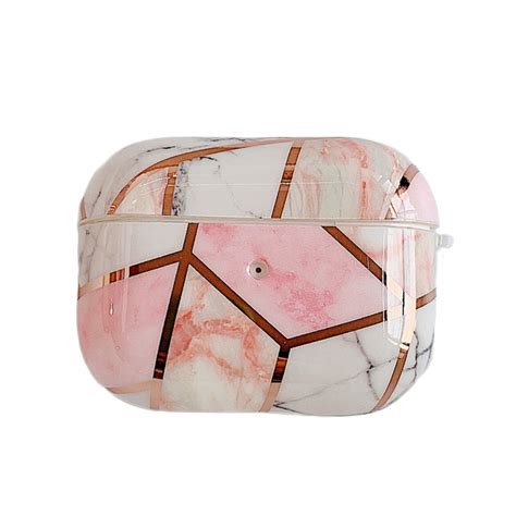 เคสป้องกัน Tpu กันกระแทกเคลือบด้วยไฟฟ้าสำหรับ Apple Airpods Pro สีชมพู