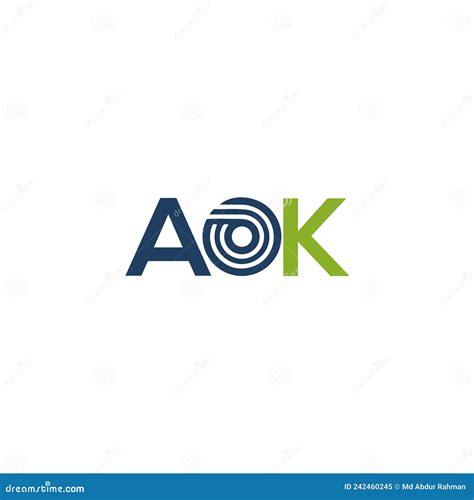 Aok Letter Logo Design On White Background Aok Creative Initials
