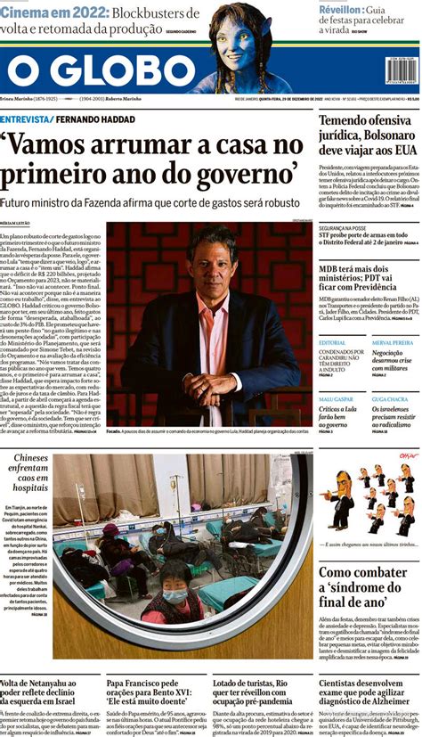 Capa O Globo Sábado26 De Novembro De 2022