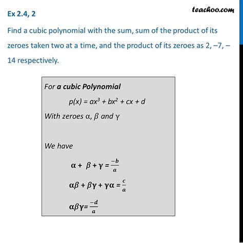 Question 2 Find A Cubic Polynomial With Sum Product Difficult Pol