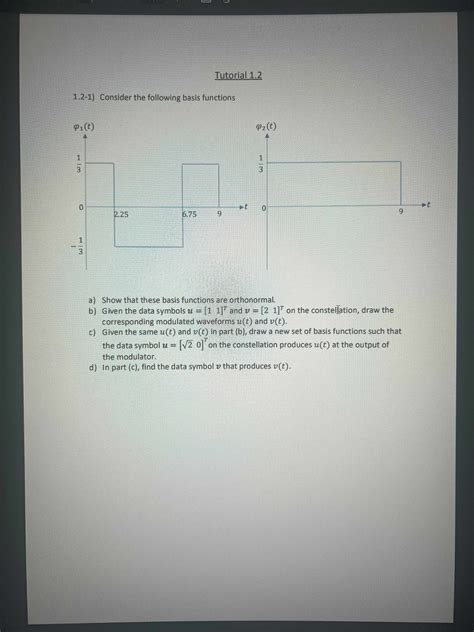 Solved Consider The Following Basis Functions A Show Chegg
