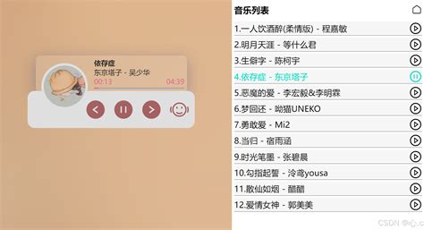 【前端】 音乐播放器（源代码和结构讲解，大家可以将自己喜欢的歌曲添加到数据当中，js实现页面动态显示音乐）前端音乐播放器 Csdn博客