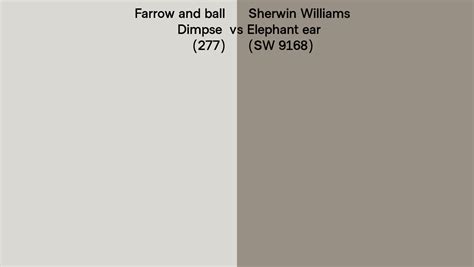 Farrow And Ball Dimpse 277 Vs Sherwin Williams Elephant Ear Sw 9168