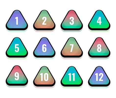 Premium Vector Triangular Shaped Bullet Point Numbers Set