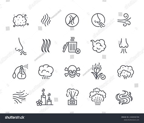Smell Linear Icons Set Simple Symbols Stock Vector Royalty Free 2468908789 Shutterstock
