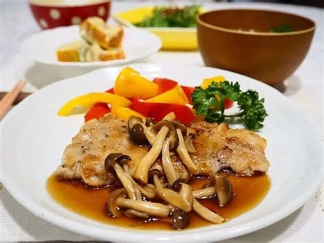 重ねポークソテー 和風きのこソース うちごはんはマーシャもいっしょ♪