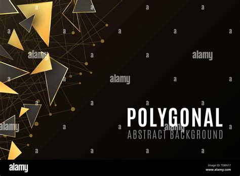 Polygonal Shapes Modern Background For Your Design Banner Low Poly Golden And Black