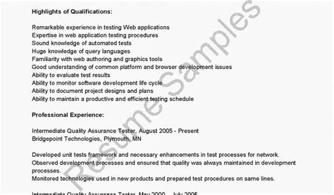 Sample Resume For Software Tester 2 Years Experience Software Testing Resume Samples 2 Years