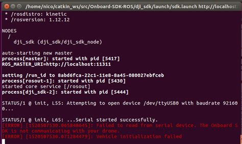 Failed To Read From Serial Device · Issue 184 · Dji Sdkonboard Sdk Ros · Github