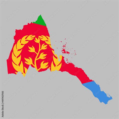 Eritrea Flag Inside The Eritrean Map Borders Vector Illustration Stock Vector Adobe Stock