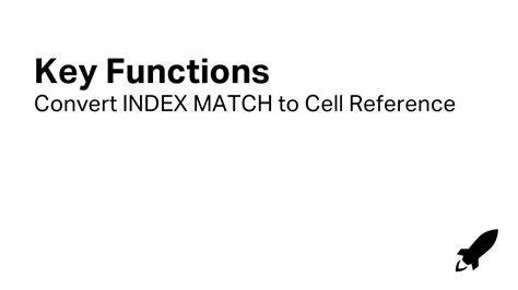 Accelerate Excel Key Functions Convert Index Match To Cell Reference Youtube