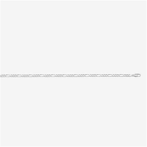 Italian 10k White Gold Solid Figaro Chain 20inch Jk Schmidt Jewellers