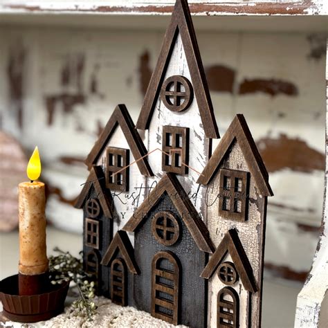 Little Village Wood Kit Unfinished Laser Cut Decor The Rust Covered