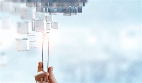 Premium Photo Glowing Cubes Innovation And Creativity Concept Mixed Media