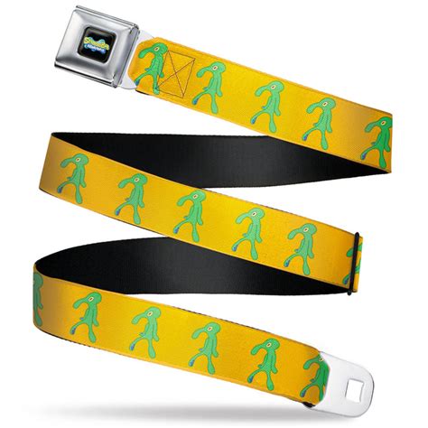 Spongebob Squarepants Logo Full Color Black Blues Seatbelt Belt Spon