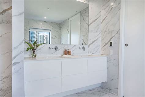 Large Format White Marble Porcelain Floor And Wall Tile Gold Coast Tile