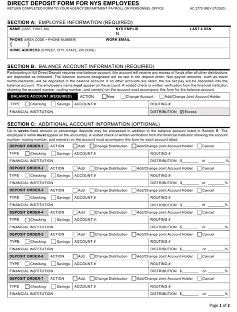 Nys Civil Service Direct Deposit Form Civil Form Civil Form