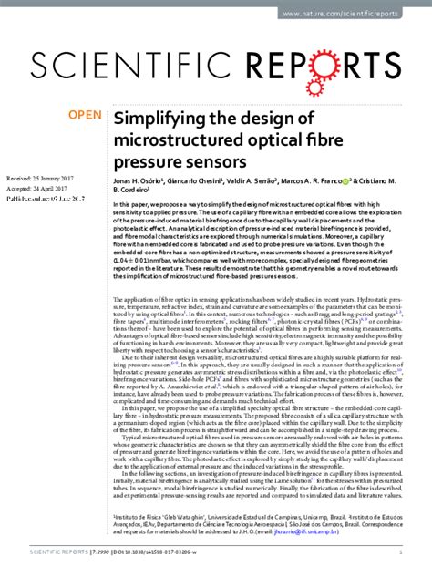 Pdf Simplifying The Design Of Microstructured Optical Fibre Pressure Sensors