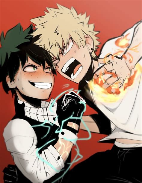 Bakugou Katsuki And Villain Midoriya Izuku My Hero Academia Bakugou Boku No Academia My Hero