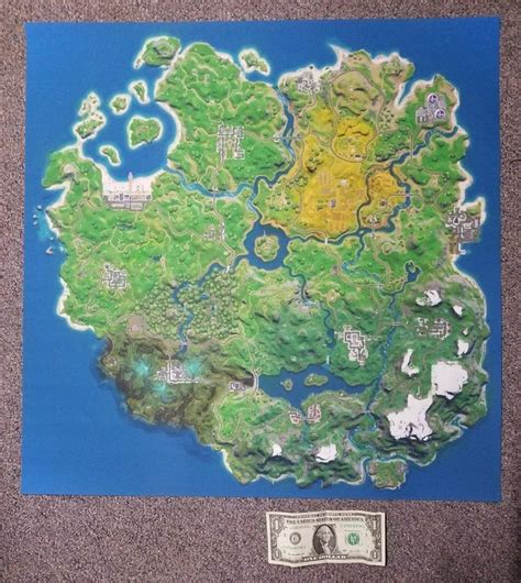 24x24 Fortnite Map Poster เกาะ