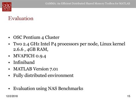 GAMMA An Efficient Distributed Shared Memory Toolbox For MATLAB Ppt