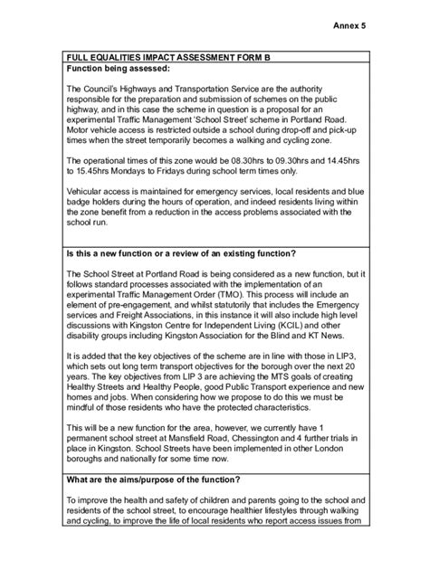 Fillable Online Moderngov Kingston Gov Appendix B Integrated Impact Assessment Screening Form