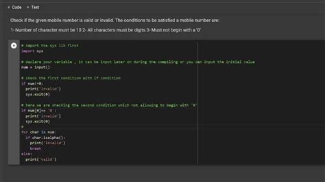 Python Program Check The Conditions Of The Given Mobile Number Is Valid Or Invalid Youtube