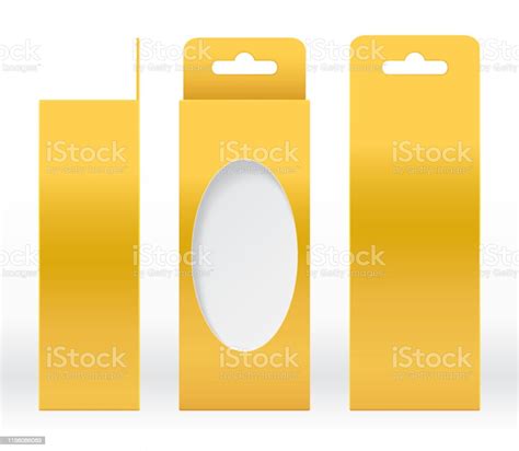 매달려 상자 골드 창 모양 포장 템플릿 빈 잘라 럭셔리 빈 상자 황금 노란색 템플릿 디자인 제품 패키지 선물 상자 노란색 골드 박스 포장 종이 크래프트 골판지 패키지 0명에