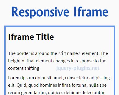 Making IFrames Responsive With Javascript JQuery Plugins