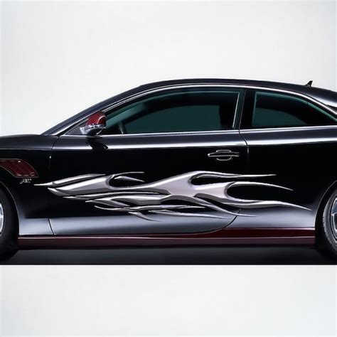 Chrome Flame Decals Etsy