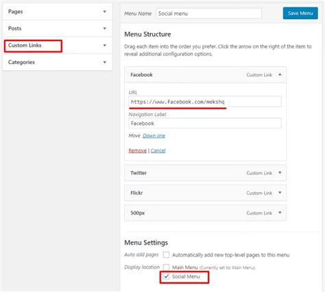Navigation Menu Setup Johannes Wordpress Theme Documentation Meks