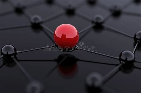 Digital Network Connection Abstract Red Plexus Effect With Dots And