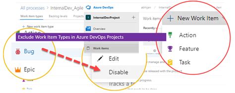 exclude work item types in azure devops projects
