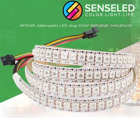 arduino ws2812b ws2812 144像素led灯带，dc5v可单独寻址rgb智能led灯带黑色 白色pcb