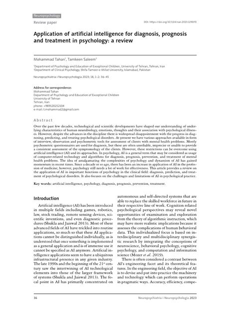 Application Of Artificial Intelligence For Diagnosis Prognosis Pdf